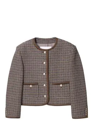 DUNST Houndstooth Tweed Tailored Jacket Check