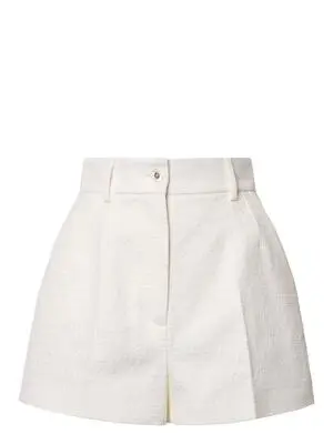 DOLCE & GABBANA Bouclé Pleated High-Rise Shorts