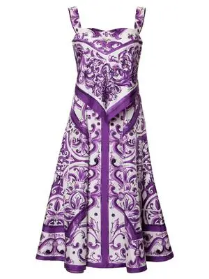 Dolce & Gabbana Printed Silk Twill Midi Dress - Multi