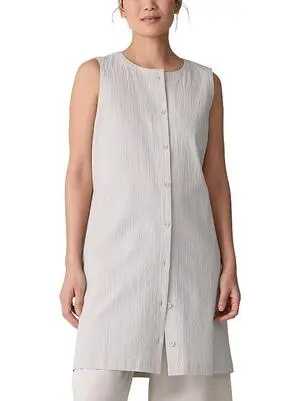 Eileen Fisher Tie Back Sleeveless Vest Chalk