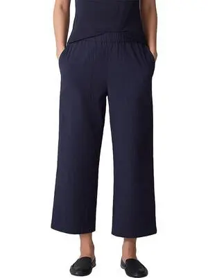 Eileen Fisher Stretch Jersey Tapered Ankle Pants - Ink