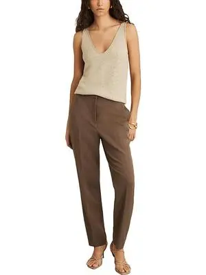 REISS Gabi Slim Pants - Mink Neutral