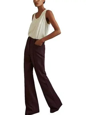 REISS Petite Gabi Trousers - Berry