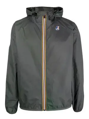 K-WAY Logo-Print Hooded Jacket Green