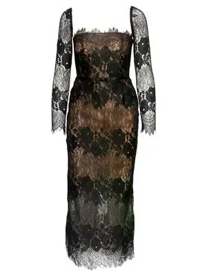 ANA RADU Lace Midi Dress - Black