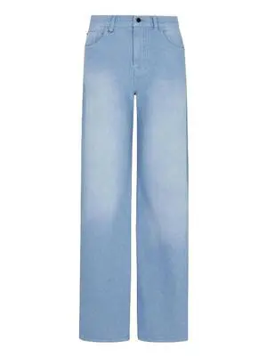 Emporio Armani Yarn-dyed Cotton Drill Straight-leg Jeans - Natural