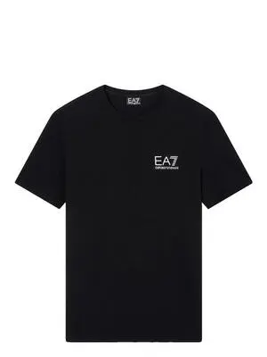 Emporio Armani Gold Label Short-sleeved T-shirt In A Viscose Blend - Black