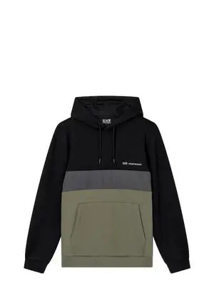Emporio Armani Athletic Colour Block Hooded Sweatshirt - Green