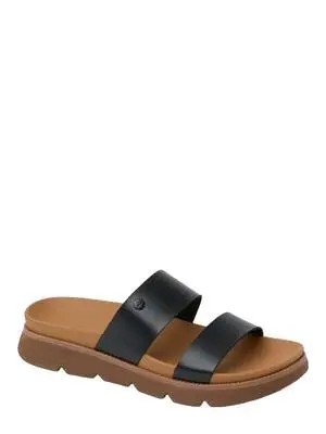 Reef Vista Luxe Thea Platform Slide Sandal - Black/tan