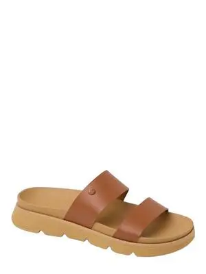 Reef Vista Luxe Thea Platform Slide Sandal - Leather Brown