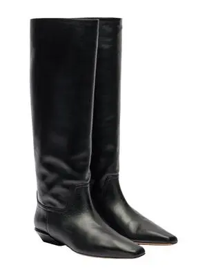 Paris Texas Bettina 25 Leather Knee-high Boots - Black