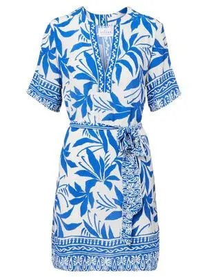 Velvet By Graham & Spencer Vanessa Printed Shirt Dress - Blue