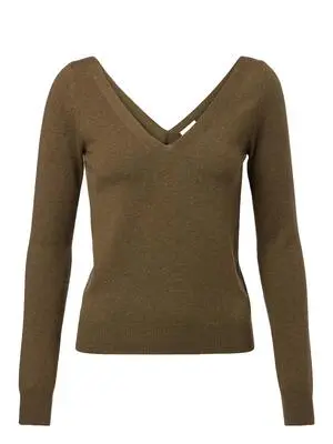 Saint Laurent Cashmere V-neck Sweater - Green