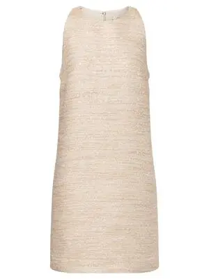 Dorothee Schumacher Lamé Tweed Shift Dress - Beige