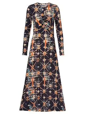 Ulla Johnson Naia Ruched Printed Jersey Midi Dress - Multicoloured