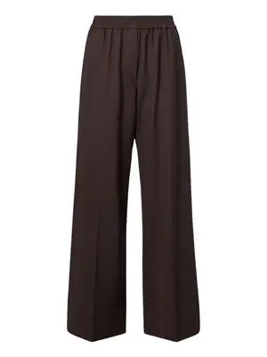 Brunello Cucinelli Wool-blend High-rise Wide-leg Pants - Brown