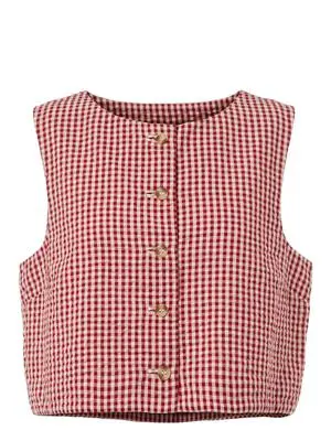 Posse Rio Gingham Cotton Top - Red