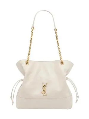 Saint Laurent Jamie Shopping Small Leather Shoulder Bag - White