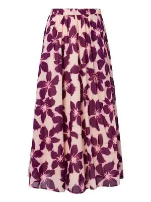 Velvet By Graham & Spencer Jess Floral Cotton Voile Maxi Skirt - Pink