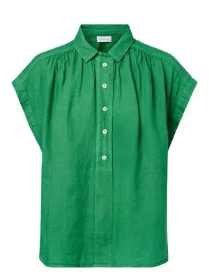Velvet By Graham & Spencer Elowen Linen Top - Green