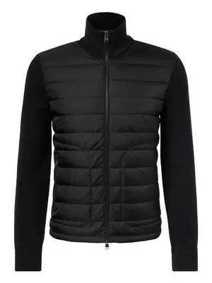 Moncler Maglia Down-paneled Wool-blend Jacket - Black