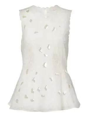 ULLA JOHNSON Ali Floral Cotton Organdy Top
