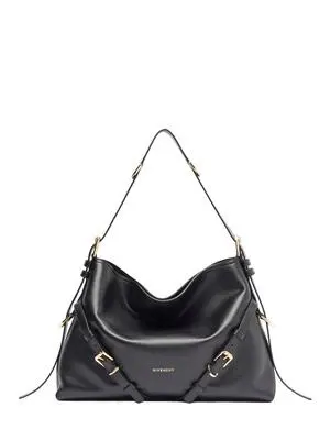 Givenchy Voyou Medium Leather Shoulder Bag - Black