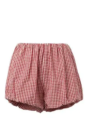 Posse Aurelia Gingham Cotton Shorts - Red