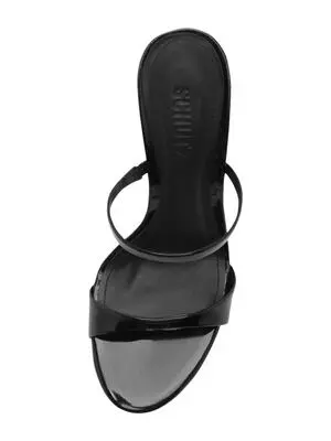 Schutz Jessica Patent Stiletto Mule Sandals - Black