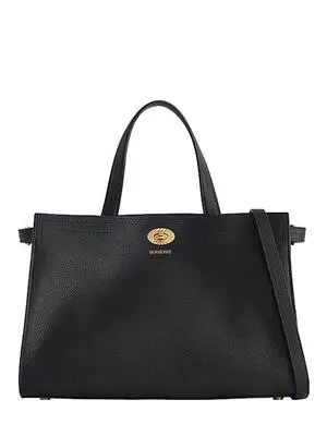Burberry Small Leather Cotswolds Tote Bag - Black