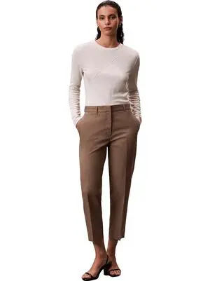 Calvin Klein Cotton Stretch Straight Fit Chino Pants - Walnut