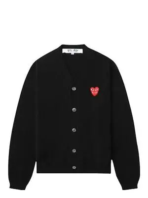 Play Comme Des Garcon Comme Des Garcons Play Merged Heart Cardigan Black