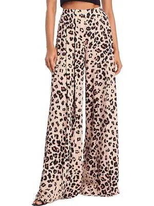 L'Agence Nova Pleated Pants - Tan Multi Leopard