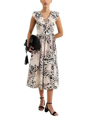 PHASE EIGHT Trix Leopard Print Wrap Dress - Neutral