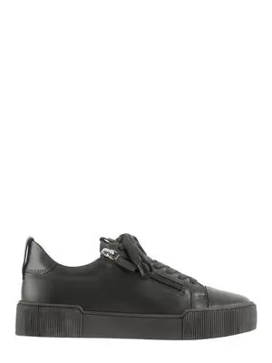 HOGL Leather Sneakers With Zip Detail - Black
