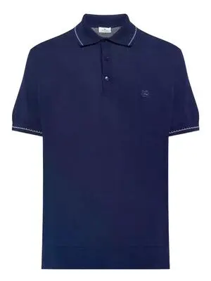 Etro Polo Shirt With Contrast Collar - Blue
