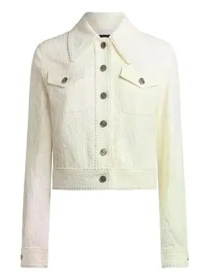 Etro Paisley-jacquard Cropped Jacket - White