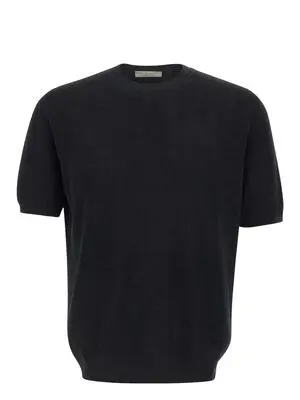 FILIPPO DE LAURENTIIS Ribbed Short-sleeve T-shirt - Black