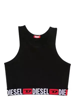 Diesel Logo Underband Cropped Top - Black