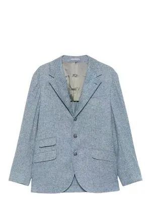 Brunello Cucinelli Checked Blazer - Blue