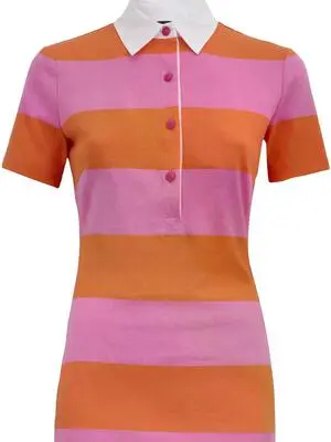 Versace Striped Polo Dress - Orange