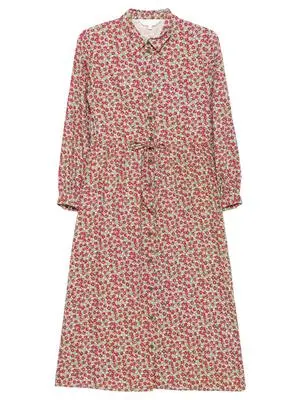 TO B. BY AGNÈS B. Floral Print Shirt Dress - Red