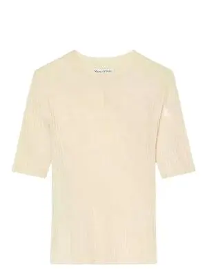 Marc O'polo Ribbed Short-sleeve T-shirt - Neutrals