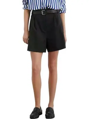 Marc O'polo Pleated High-waist Shorts - Black