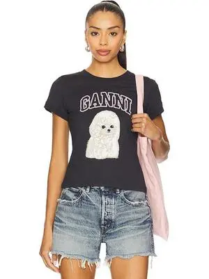 GANNI Basic Cotton Jersey Poodle Baby Fit T-shirt - Phantom
