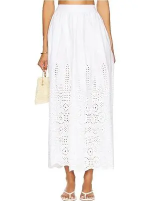 Susana Monaco Embroidered Poplin Maxi Skirt - Sugar