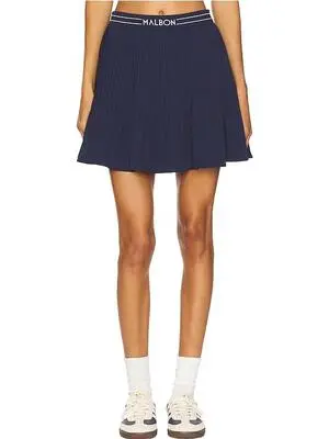 MALBON Valentina Pleated Skirt - Navy