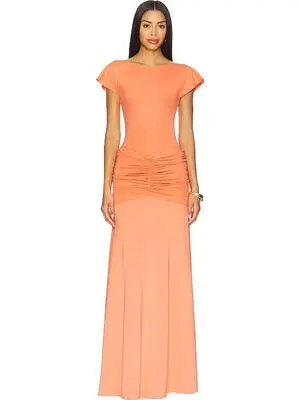OW Gaia Maxi Dress - Coral Orange