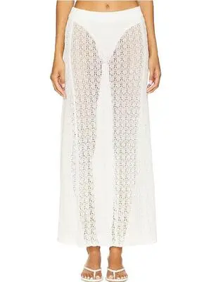 GANNI Shiny Pointelle Long Skirt - Egret