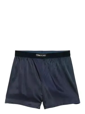 TOM FORD Satin Pajama Shorts - Blue